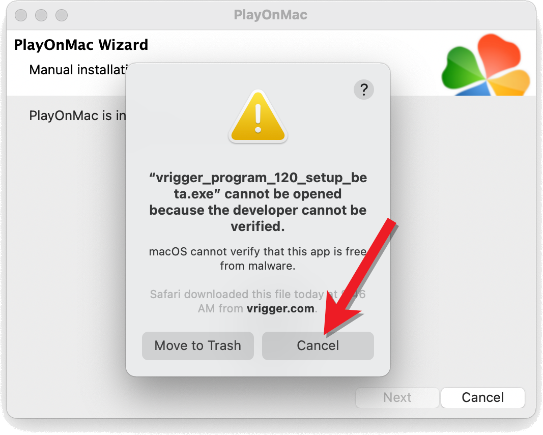 vRigger using PlayOnMac