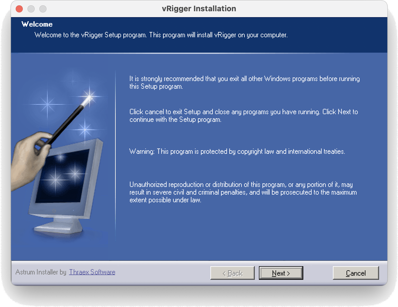 vRigger using PlayOnMac